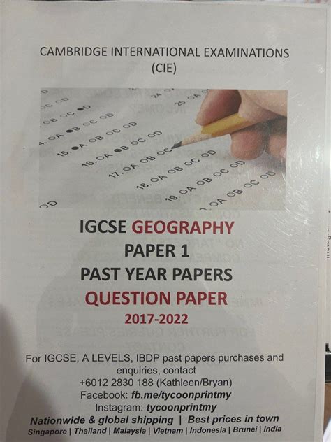 Igcse Geography 0460 Past Year Papers 2017 2022 Hobbies And Toys Books And Magazines Assessment