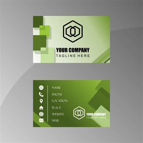 Green Color Elegant Business Card Template Front And Back Image Graphic