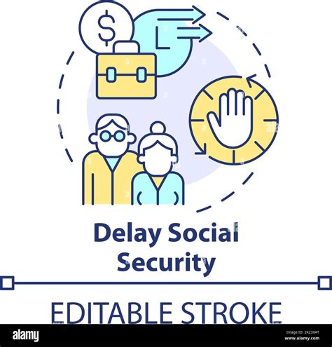delay social security concept icon stock vector image and art alamy