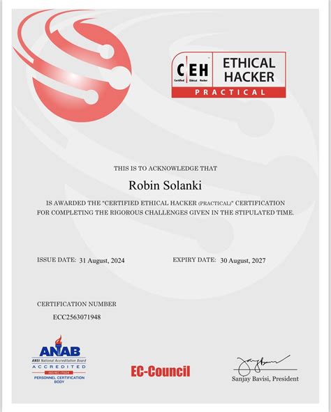 Robin Solanki On Linkedin Ceh Cybersecurity Ethicalhacking Ecouncil Infosec… 12 Comments