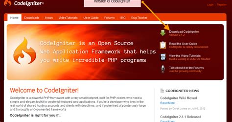 Php Tutorials Downloading Codeigniter