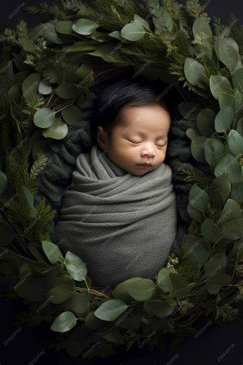 사랑스러운 신생아의 초상화 무료 사진