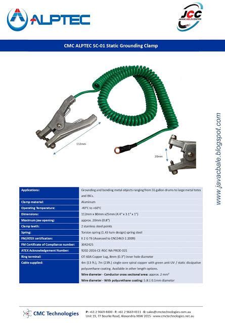 JAVA CABLE CENTER STATIC GROUNDING CLAMP Explosion Proof Clamp Explosion Static