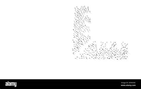 3d Rendering Of Nails In Shape Of Symbol Of Ruler In Right Angle Shape With Shadows Isolated On