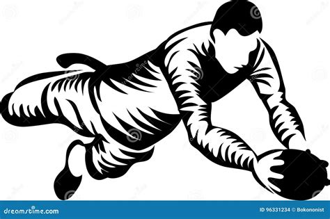 Salto Del Giocatore Di Rugby Illustrazione Vettoriale Illustrazione Di Squadra Rugby 96331234