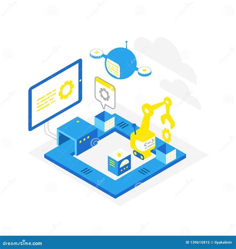 Software Development Technological Conveyor Icon Programming Testing Robots And Drones