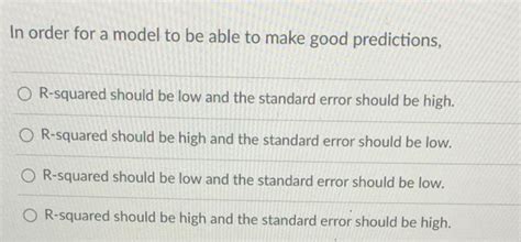 Solved In Regression Analysis The Population Regression