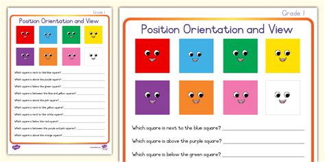 Grade 1 Term 4 Position Worksheet Colour The Shapes