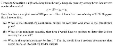 solved practice question 12 stackelberg equilibrium