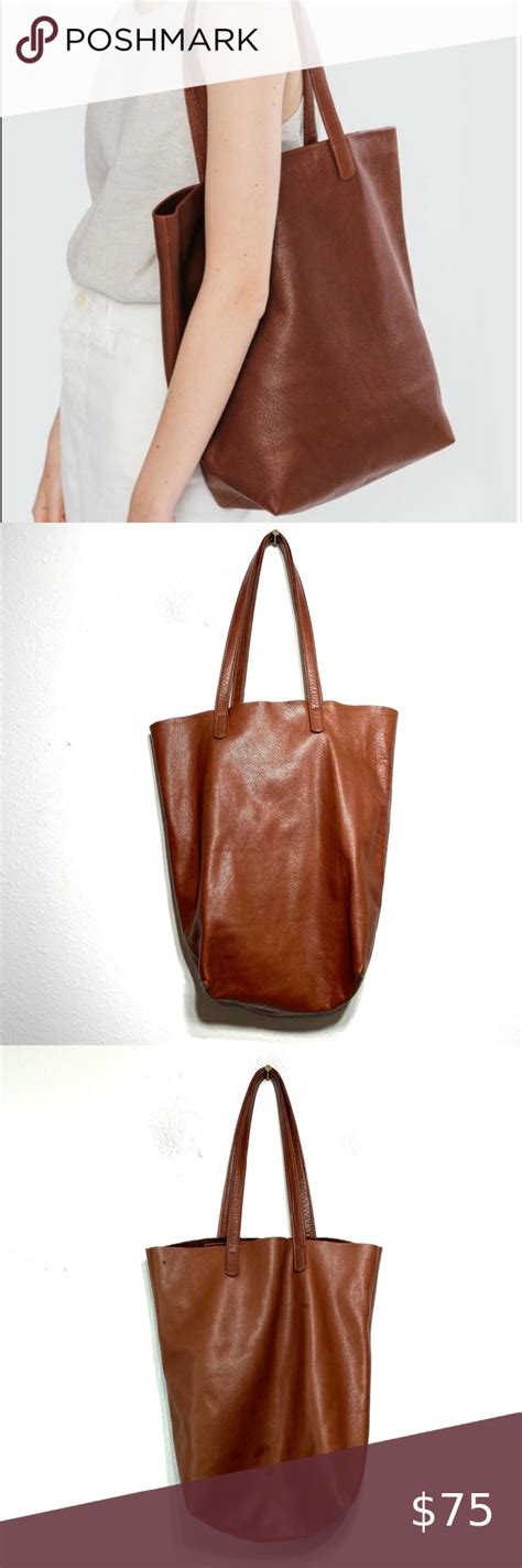 Baggu Natural Milled Leather Tote Molasses L329 Leather Tote Tote