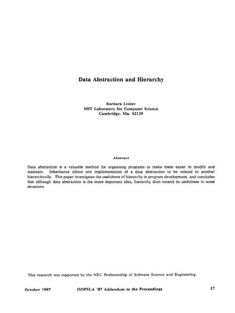 Data Abstraction And Hierarchy Pdf Inheritance Object Oriented Programming Abstraction