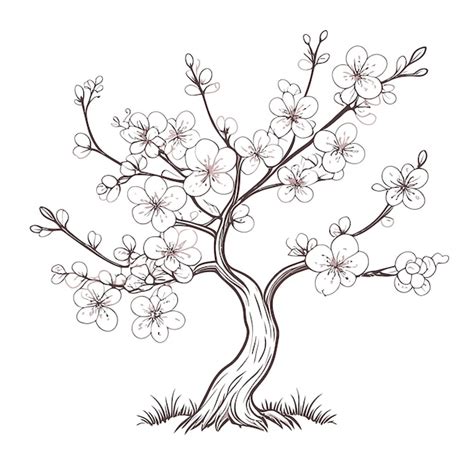 Tree Drawing With Flowers Vectors Illustrations For Free Download Freepik