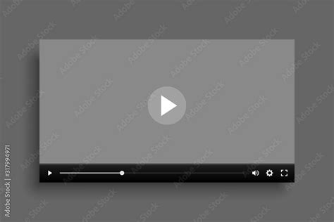 Video Multimedia Player Mockup Template Design For Web Stock Vector Adobe Stock