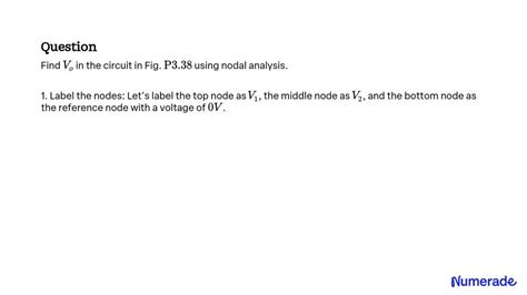 Solved Find Vo In The Circuit In Fig P 338 Using Nodal Analysis