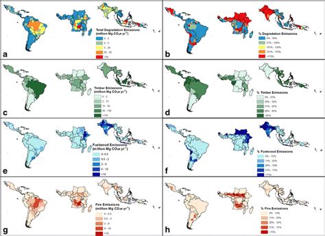 Spatial Distribution Of Forest Degradation Emissions And Percent Of