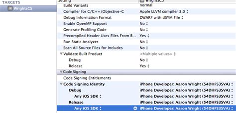 Iphone Code Signing Error When Archive With Release Setting Not With
