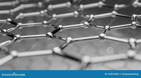 Graphene Molecular Nano Technology Structure On A Background 3d Rendering Stock Illustration