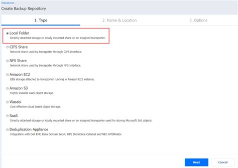 local backup repository