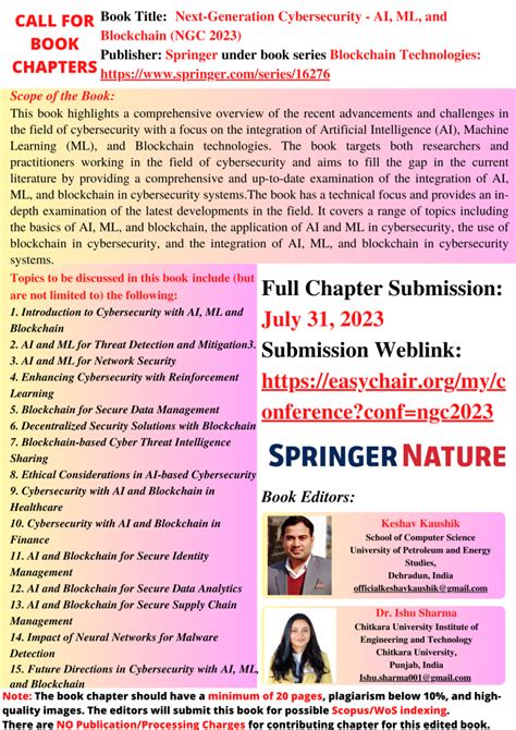 Pdf Call For Chapters Next Generation Cybersecurity Ai Ml And Blockchain Ngc 2023