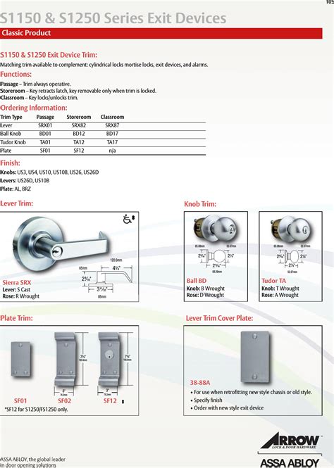 Arrow S1150 Series S1250 Cutsheet S1150series