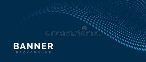 Blue Abstract Flowing Swirl Geometric Technology Banner Background Stock Vector Illustration