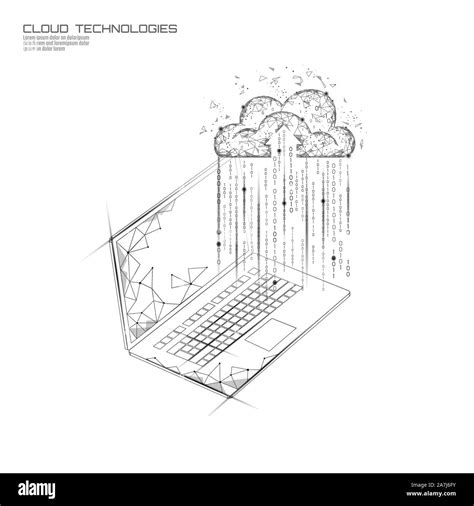 Cloud Computing Online Storage Low Poly Polygonal Future Modern