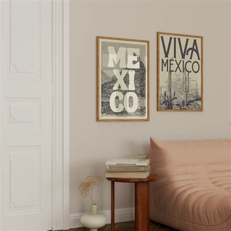 Vintage Mexico Print Set Retro Travel Posters Mexican Wall Art