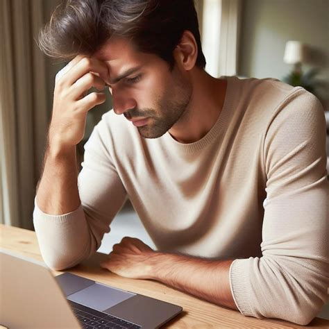 Premium Photo A Man With A Laptop And A Laptop On The Table