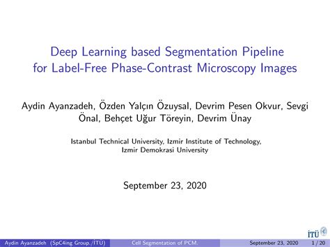 Deep Learning Based Segmentation Pipeline For Label Free Phase Contrast