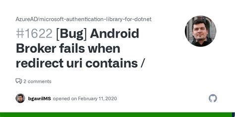 Bug Android Broker Fails When Redirect Uri Contains · Issue 1622 · Azureadmicrosoft