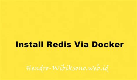 Install Redis Via Docker
