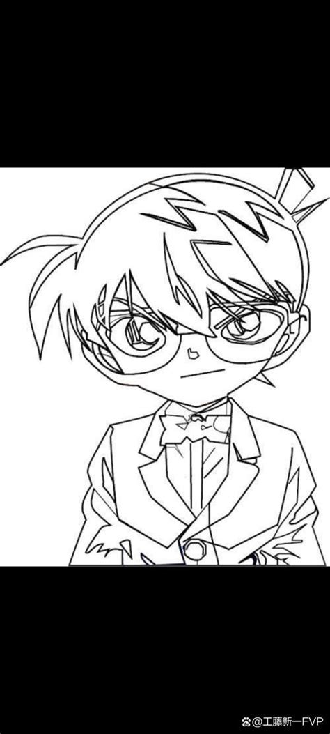 名侦探柯南全角色黑白简笔画（漂亮12张） 简笔画图片大全