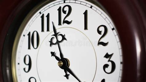 Timelapse Of Analog Clock Face Advancing Twelve Hours Stock Footage