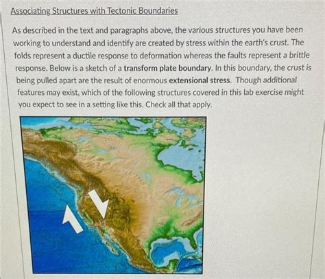 Solved Associating Structures With Tectonic Boundaries As