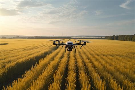 Premium Ai Image Autonomous Drone Surveying Agricultural Field
