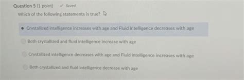 Solved Question 5 1 Point Saved Which Of The Following