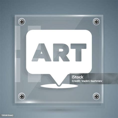 회색 배경에 격리 된 텍스트 아트 아이콘흰색 음성 거품 메시지 아이콘입니다 통신 또는 댓글 채팅 기호입니다 정사각형 유리 패널 벡터 0명에 대한 스톡 벡터 아트 및 기타