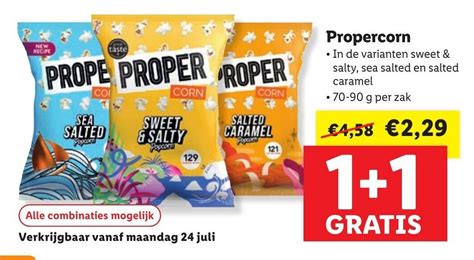 Propercorn • 70 90 G Per Zak 11 Gratis Aanbieding Bij Lidl
