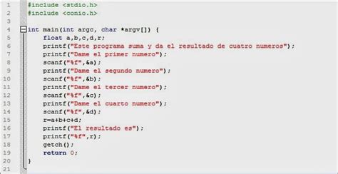 Informática XVII Zinjai programa para sumar 4 números
