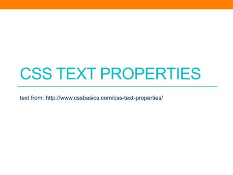 Css Text Properties Pptx