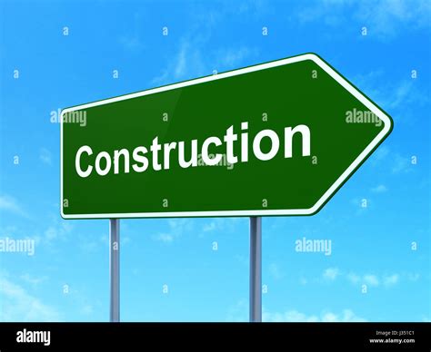 Building Construction Concept Construction On Road Sign Background