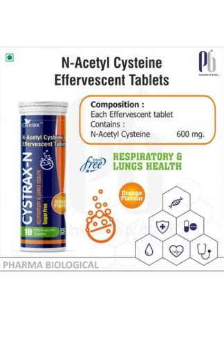 Ovirax Pharma Cystrax N N Acetyl Cysteine Effervescent Tablets 600 Mg