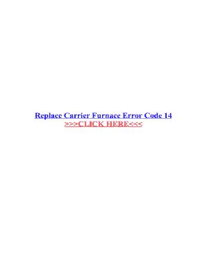 Carrier Error Code 14 Fill Online Printable Fillable Blank PdfFiller