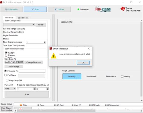 Dlpnirnanoevm：dlp Nirscan Nano Gui Software What Is The Cause Of The Problem With No Scan