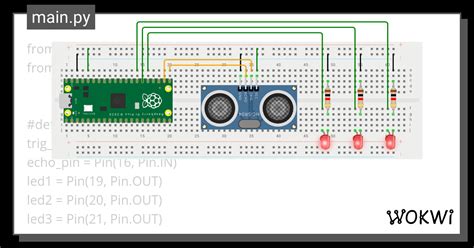 85 Pi Pico חיישן מרחק ניסוי 4 יג Copy Wokwi Esp32 Stm32 Arduino