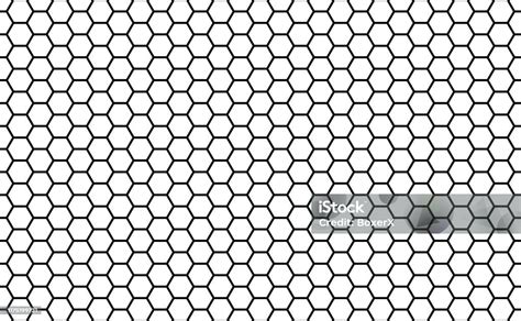 흑백 꿀 육각형 세포 매끄러운 질감 모자이크 또는 스피커 패브릭 모양 패턴 벌꿀 빗 그리드 질감과 기하학적 하이브 육각 형 벌집 벡터 일러스트레이션 패턴에 대한 스톡 벡터