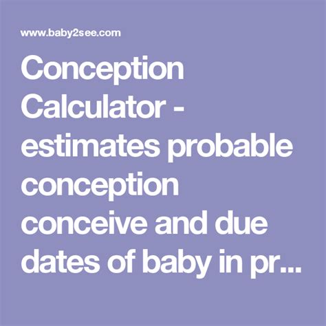 Conception To Due Date Expressvol