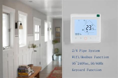 Smart Fan Coil Thermostat With Key Card And Modbus Communication For Hotel