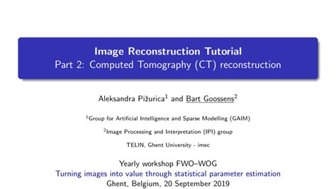 [ppt] image reconstruction tutorial part 2 computed tomography ct