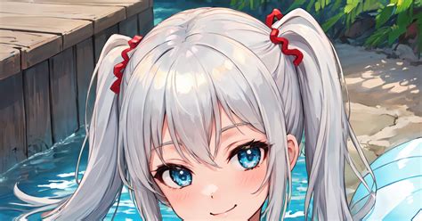 Aiart Ai Illustration Swimsuit Twintail Girl In Swimsuit Pixiv
